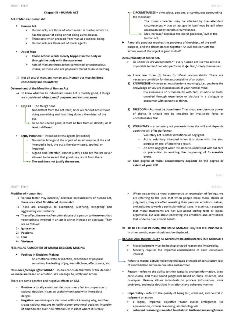 GEC 107 Ethics Handout 3 | PDF