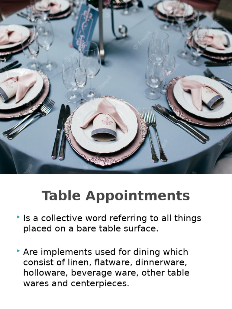 Table Appointments Original | PDF