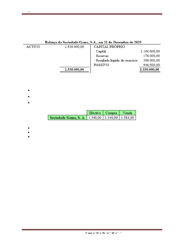 Ficha de Exercícios de CGF II - UDM 2024 | PDF