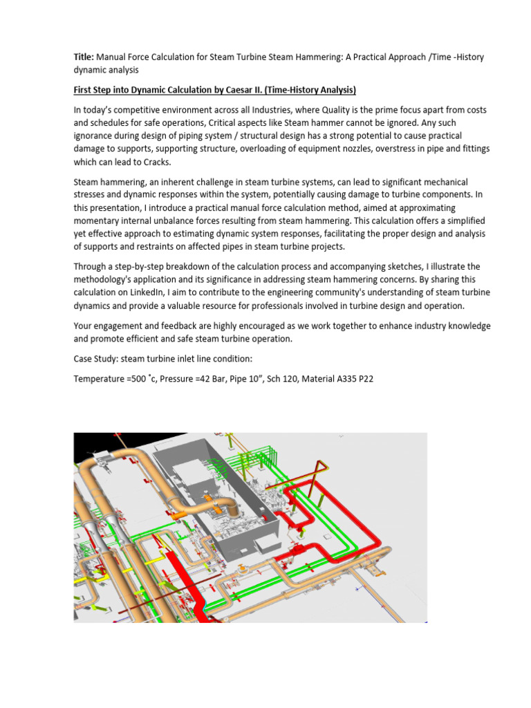 Steam Hammering Dynamic Analysis Time History 1710590402 | PDF
