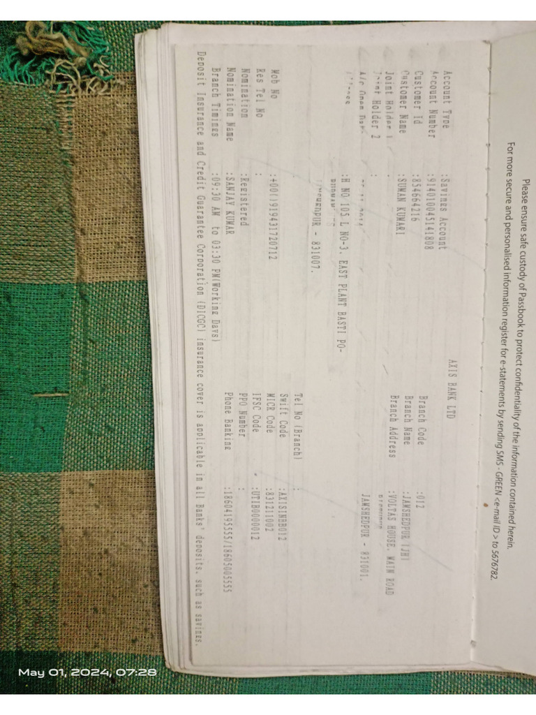 Suman Passbook Axis | PDF