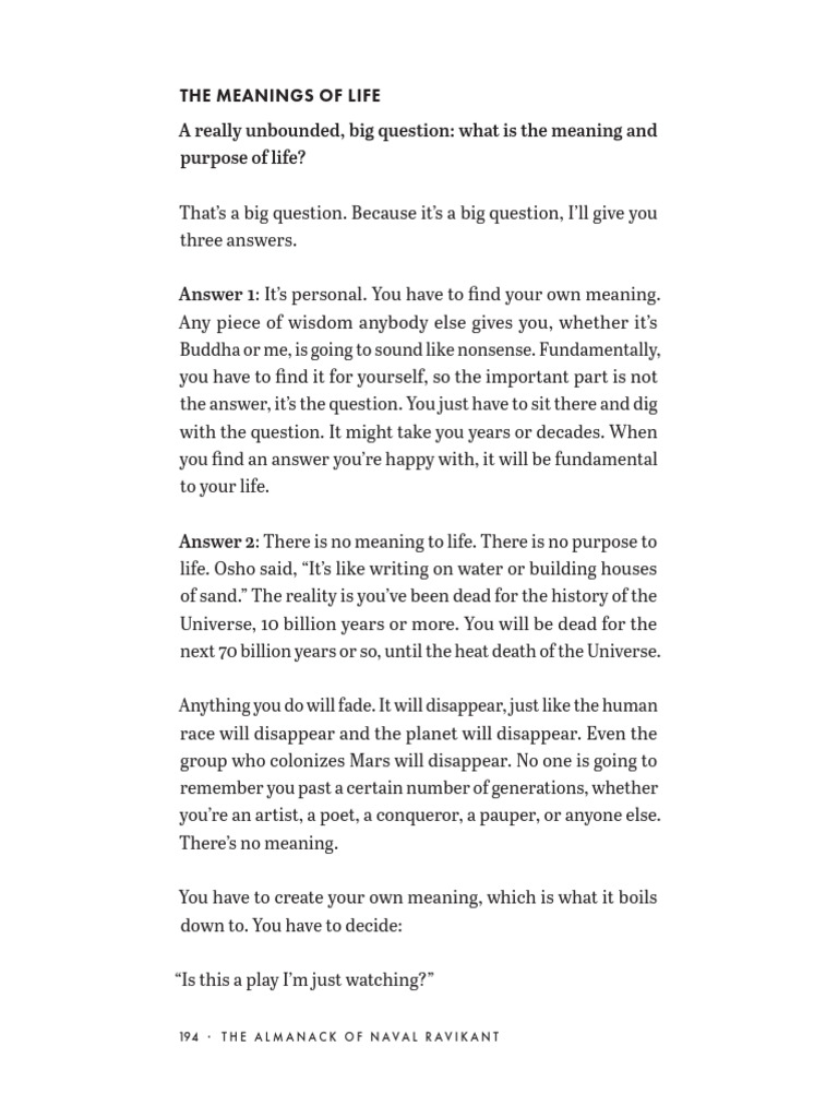 The Meaning of Life | PDF