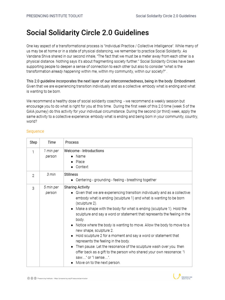 PI Tool - Social Solidarity Circle 2.0 | PDF