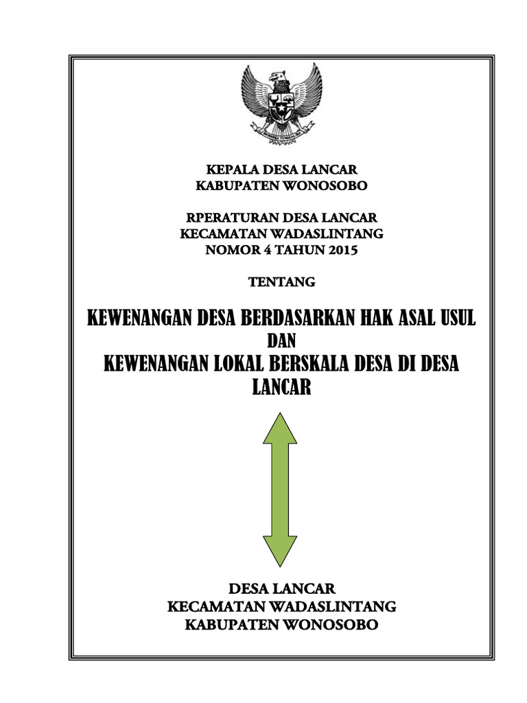 Perdes Kewenangan Desa Lancar Wadas | PDF