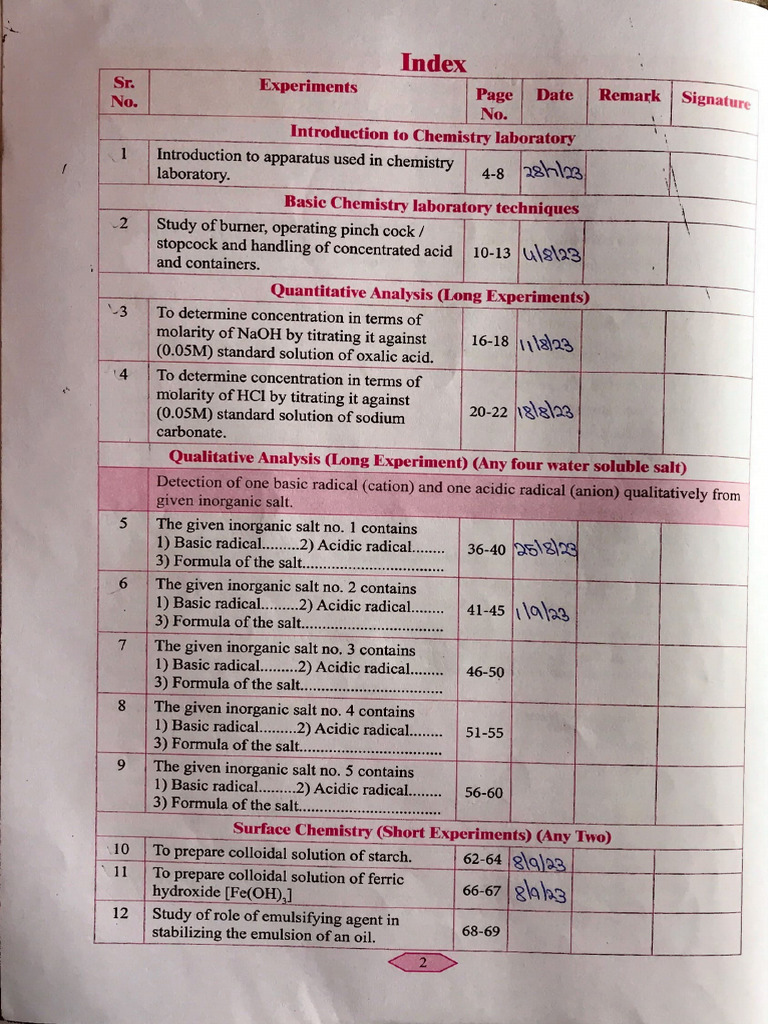 Chemistry Practical Book | PDF