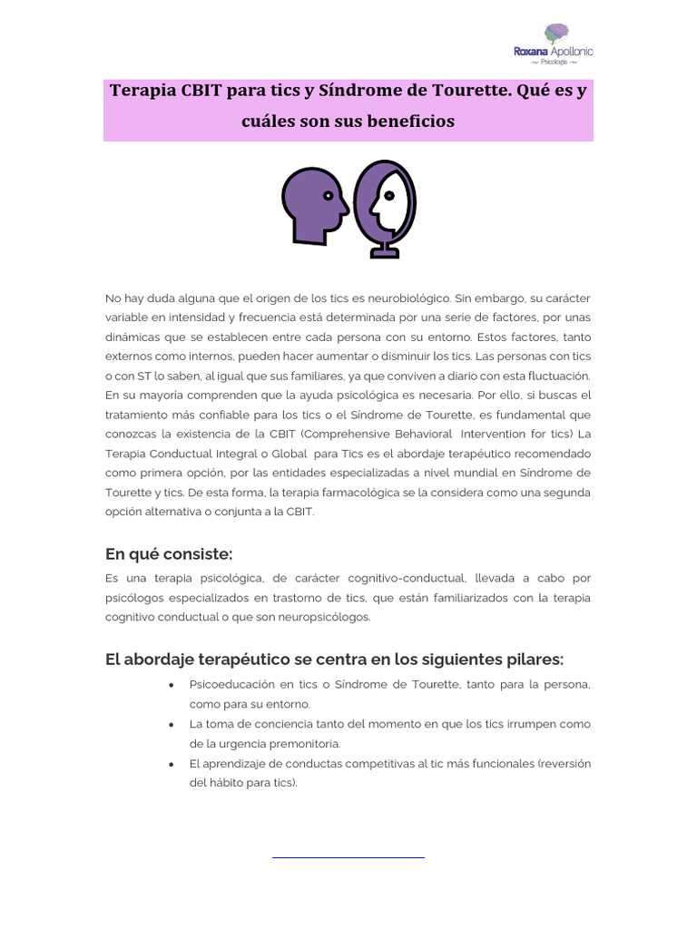 Terapia CBIT para Tics y Sindrome de Tourette | PDF | Síndrome de ...