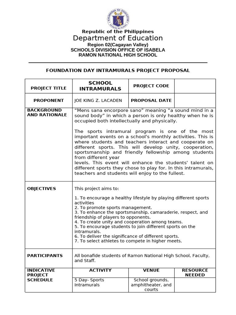 Proposal Intrams | PDF