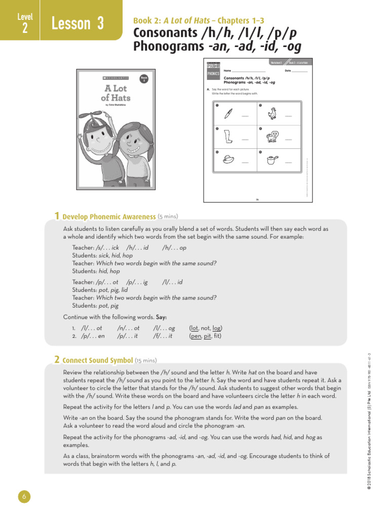 L2 - Phonics - Lesson 3 - Lesson Plan - Wksheet | PDF