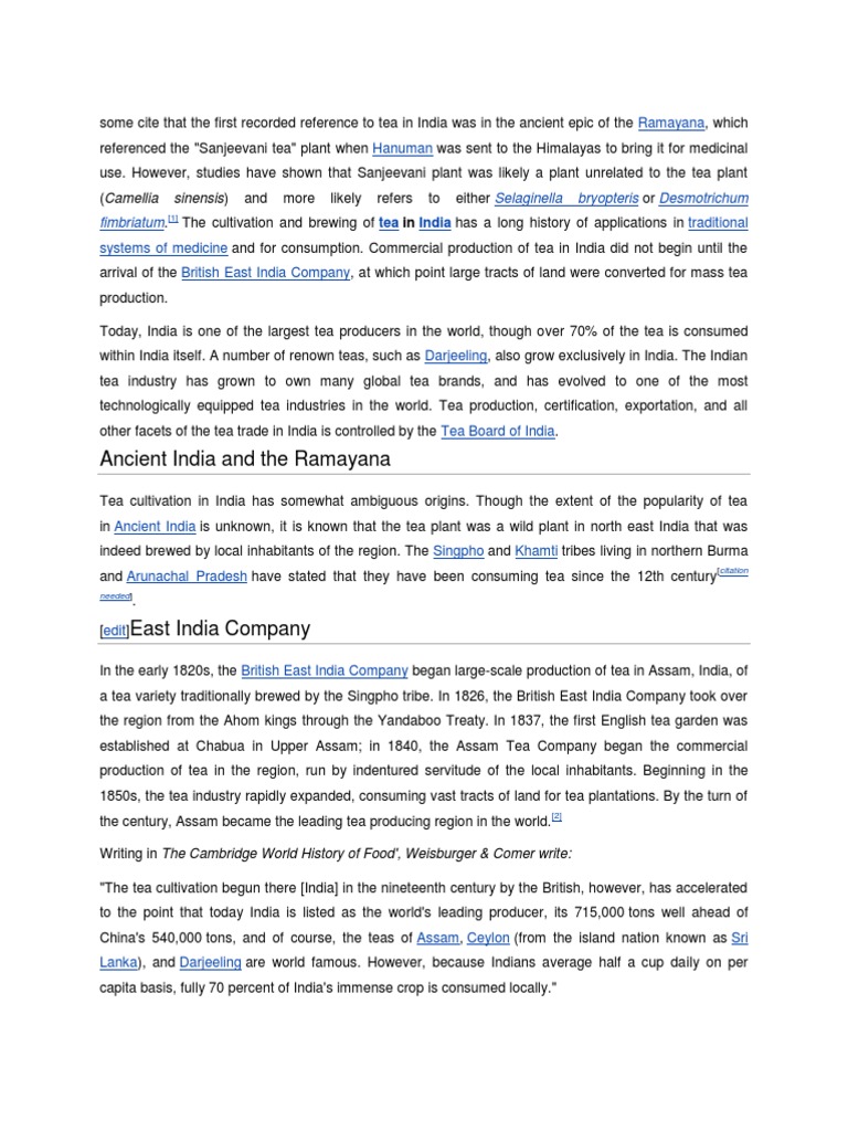Tea History in India | PDF | Tea | Agriculture