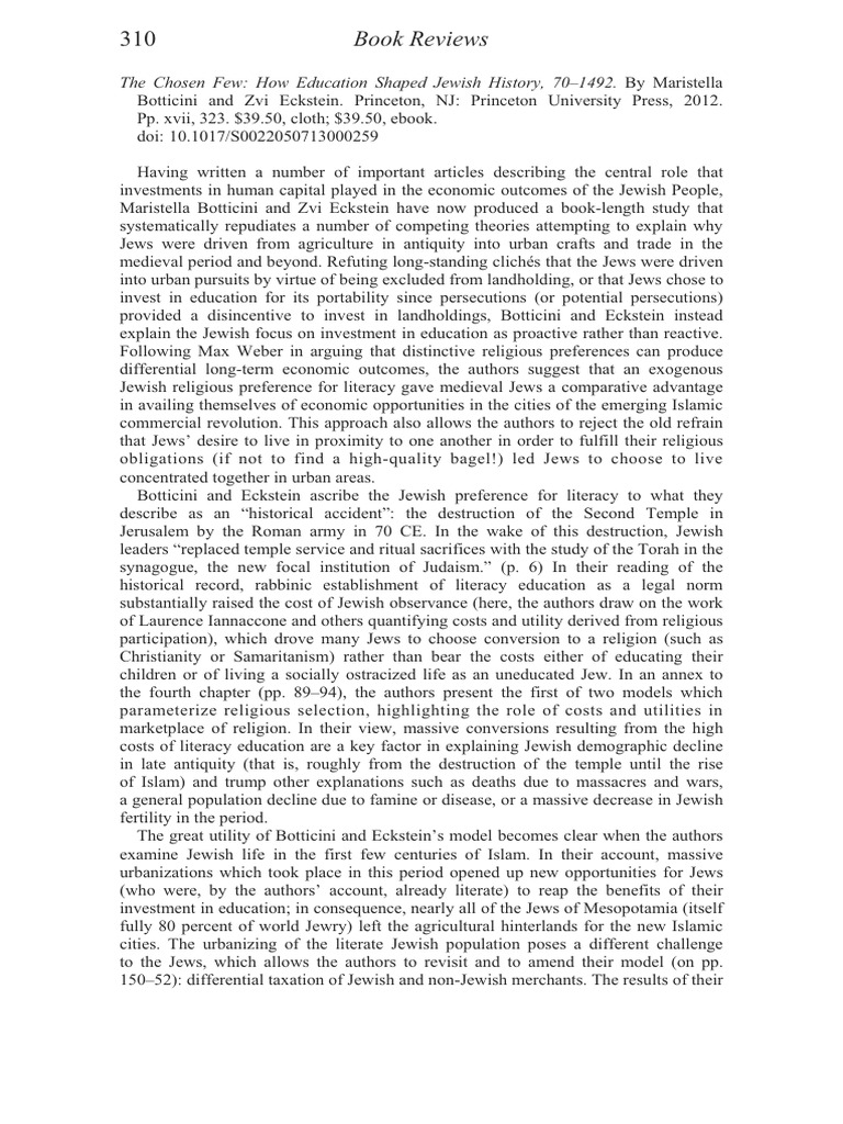 The Chosen Few How Education Shaped Jewi | PDF