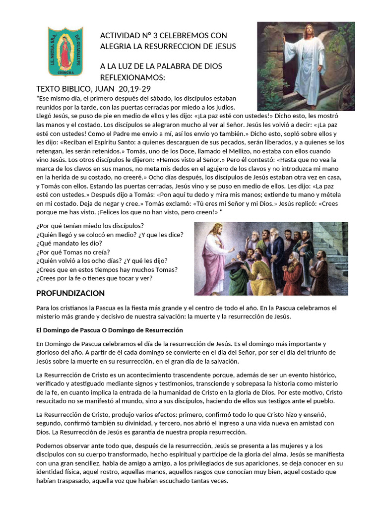 Ficha de Cristo Vive - Resucitó | PDF