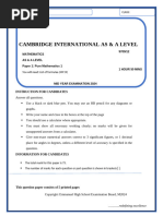 9709 A Level Maths Syllabus Update 2026 | PDF