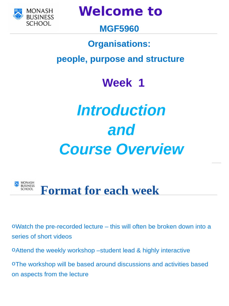MGF5960 Week1 Lecture | PDF