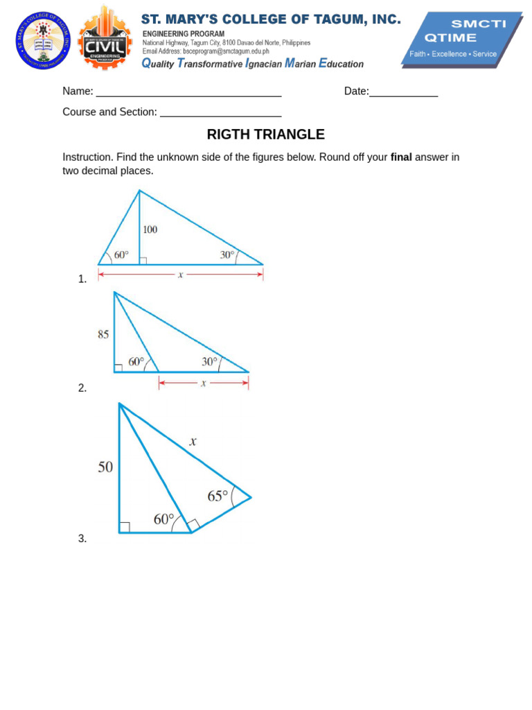 Trigonometry of Rigth Triangle | PDF