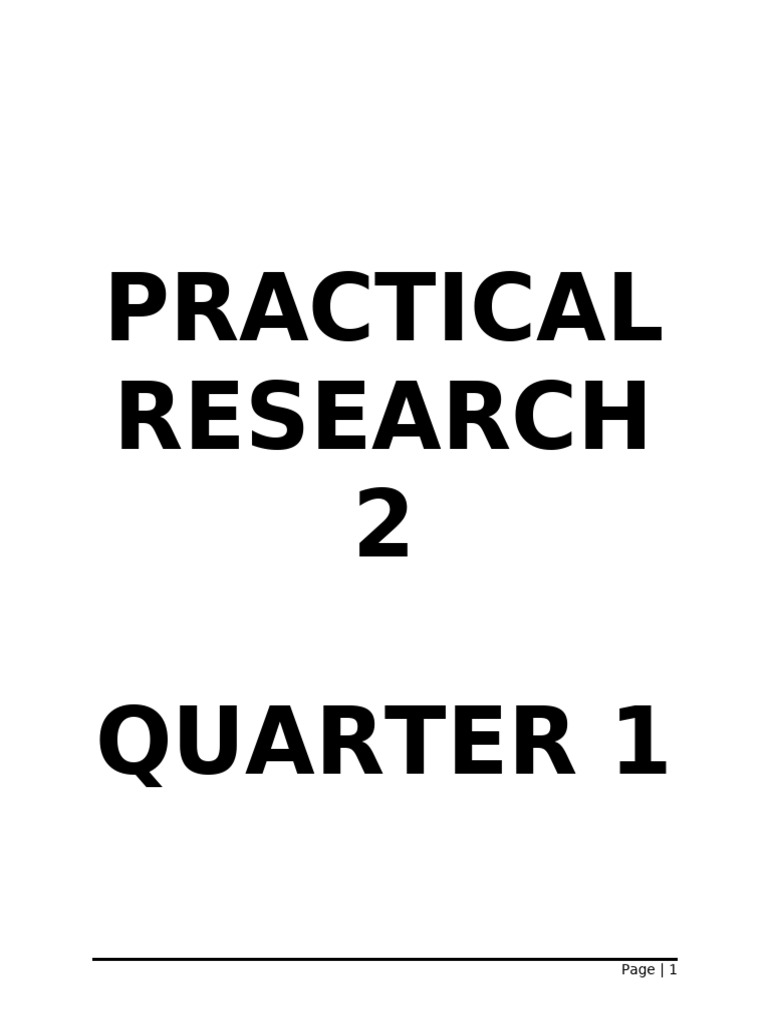 Module - Practical Research 2 - Grade 12 - 1ST QUARTER | PDF