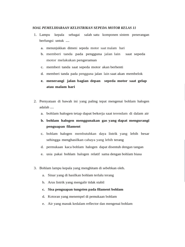Soal PTS Kelistrikan Kelas Xi | PDF Soal PTS Kelistrikan Kelas Xi | PDF