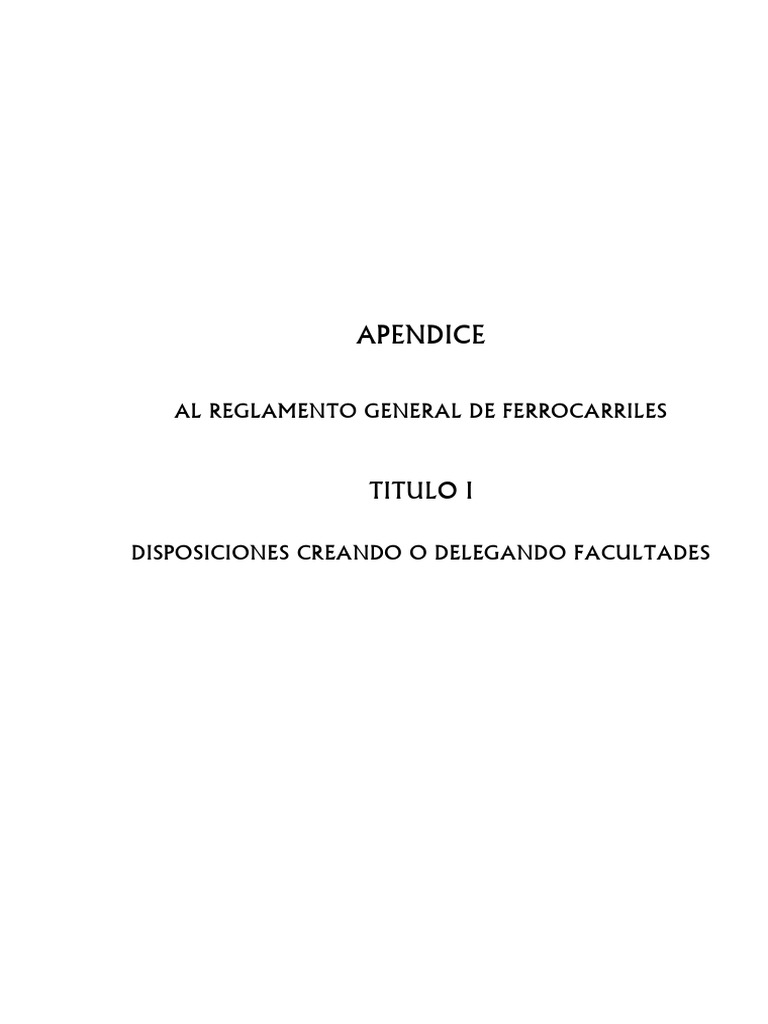Reglamento Gral FFCC | PDF
