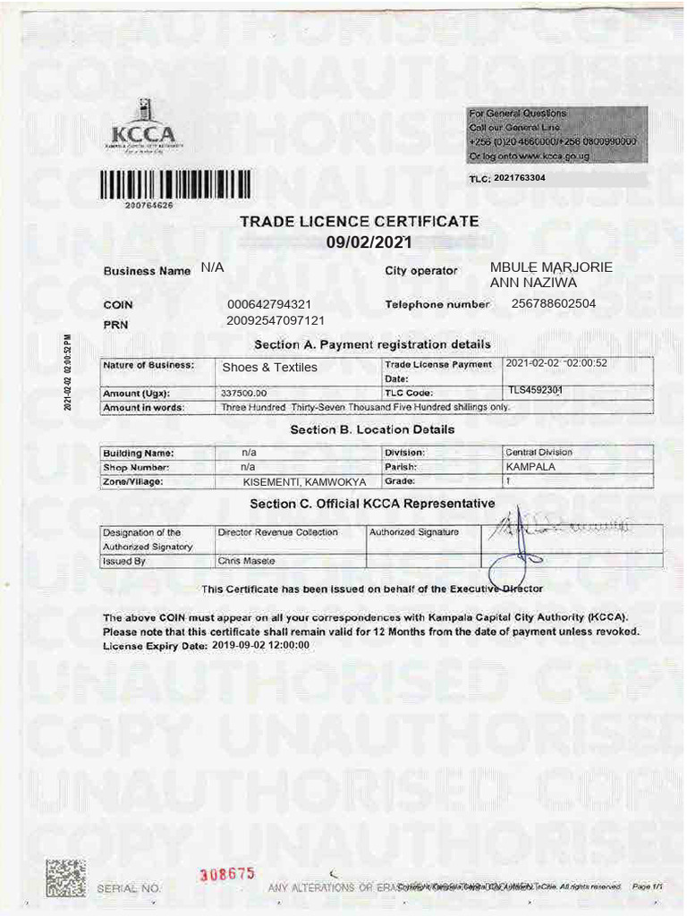 Trade Licence 2021 (1) | PDF