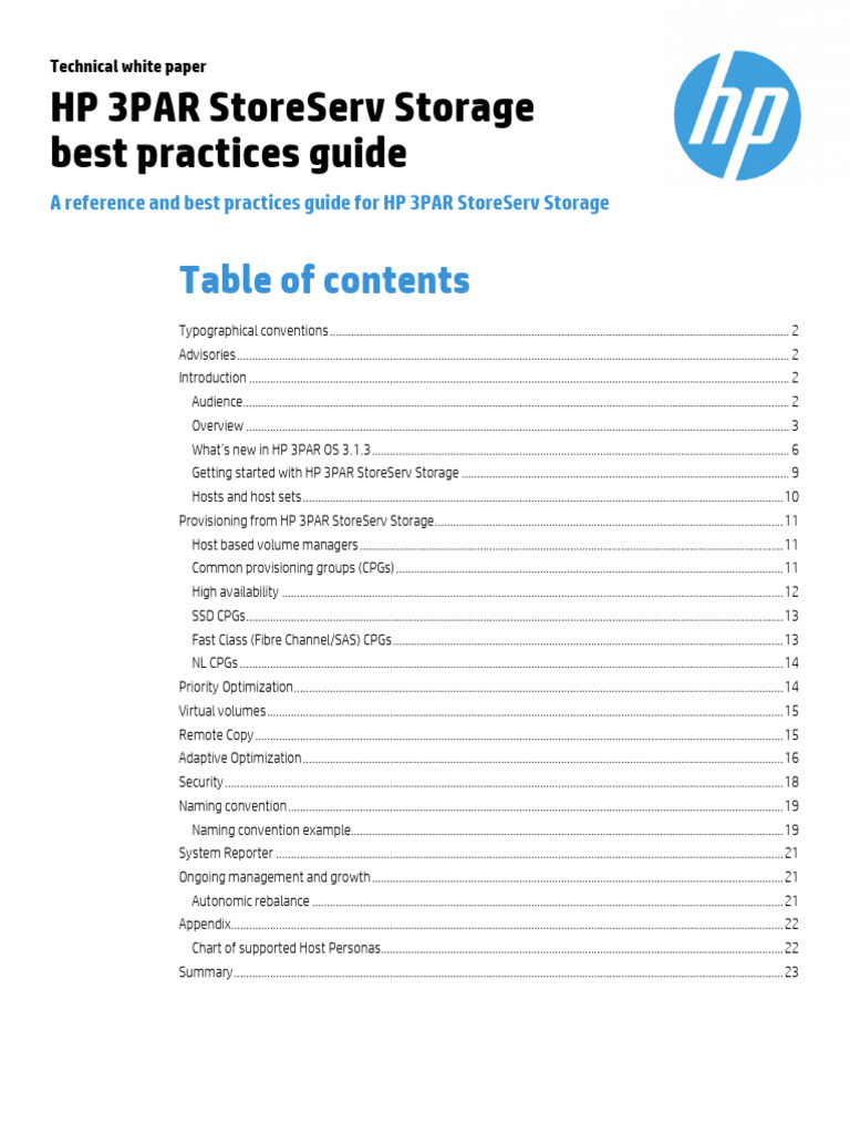 3PAR Best Practice Guide | PDF