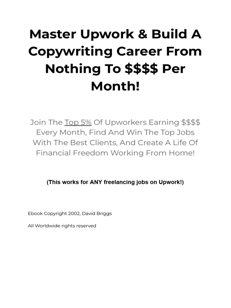 V1 Upwork Handbook - Start Your Copywriting Career Today | PDF