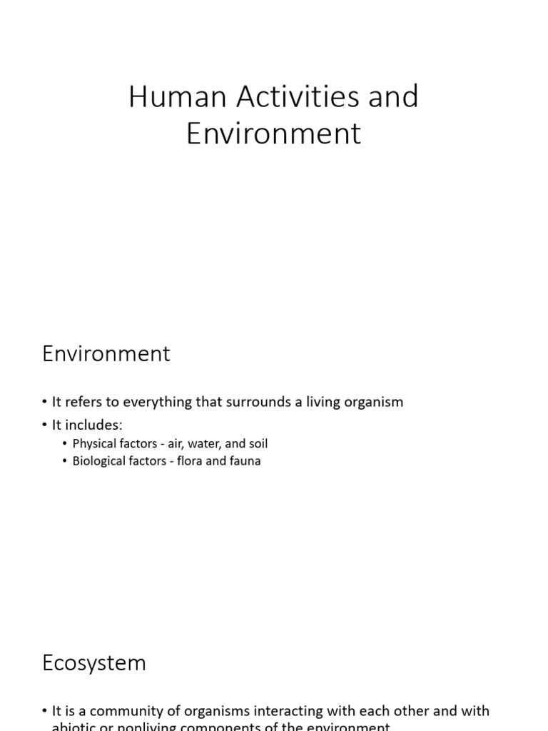 Q2 Lesson 3 Human Activities and Environment3 | PDF