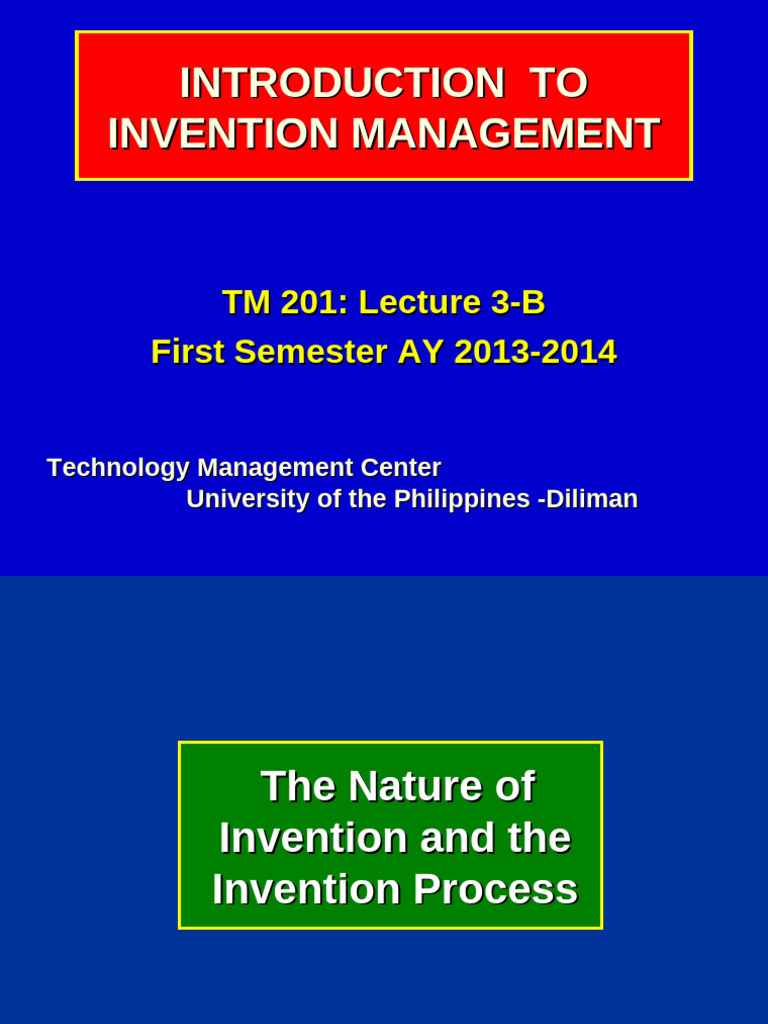 201-3-B - Introduction To Invention Management - I-13-14 | PDF