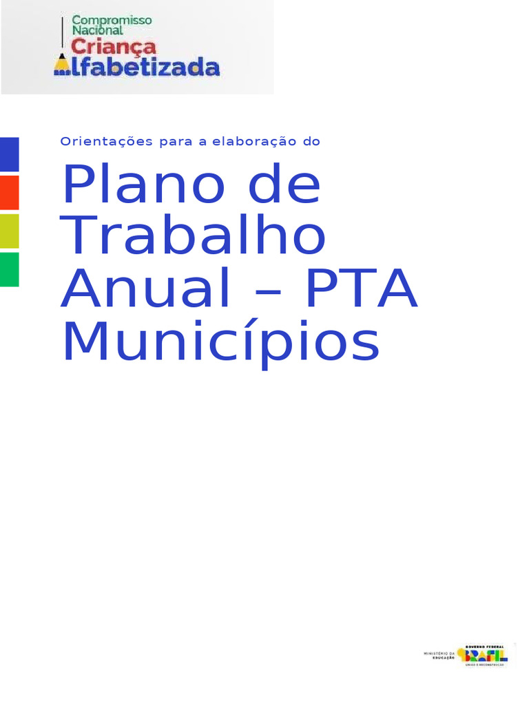 Plano de Trabalho Anual - PTA Municípios | PDF