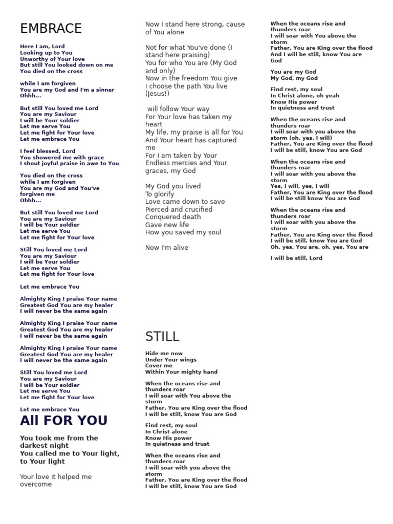 CFC Songs Lyrics | PDF