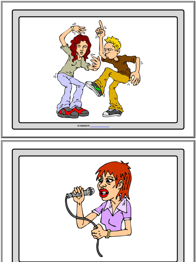 Action Verbs Vocabulary Esl Printable Flashcards Without Words For Kids ...