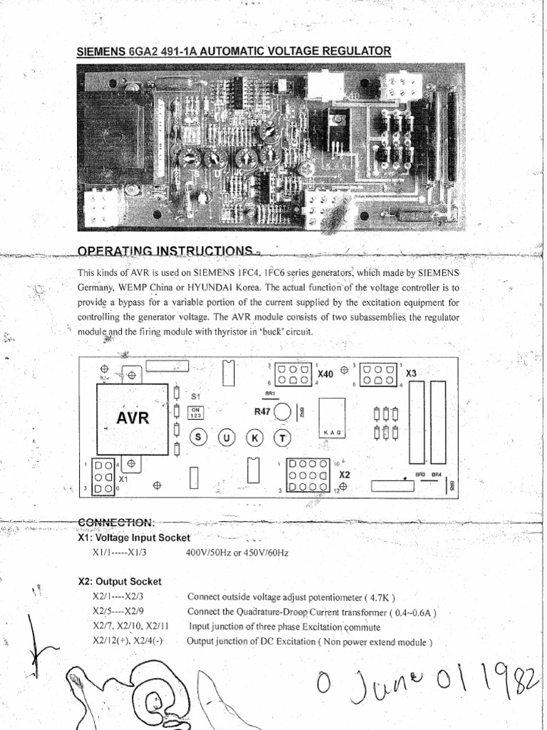 Siemens-Automatic Voltage Regulator (AVR) | PDF