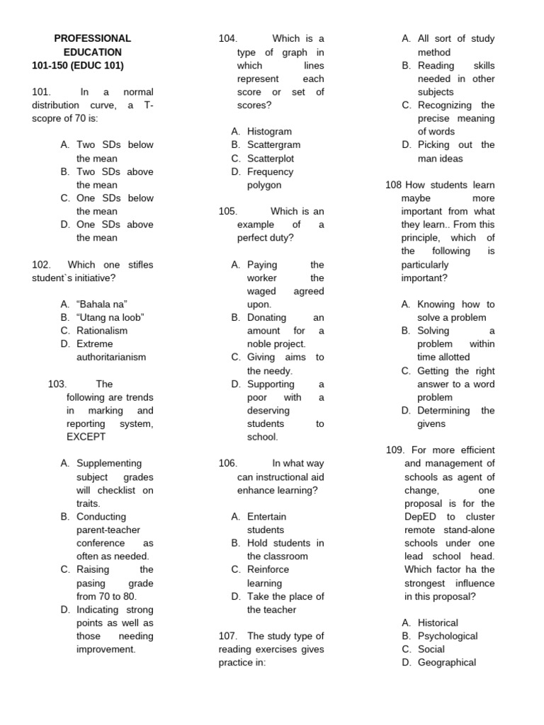 Cre Prof Ed 101 150 | PDF