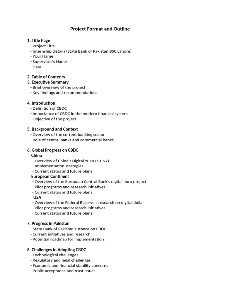 SBP Project Format and Outline | PDF