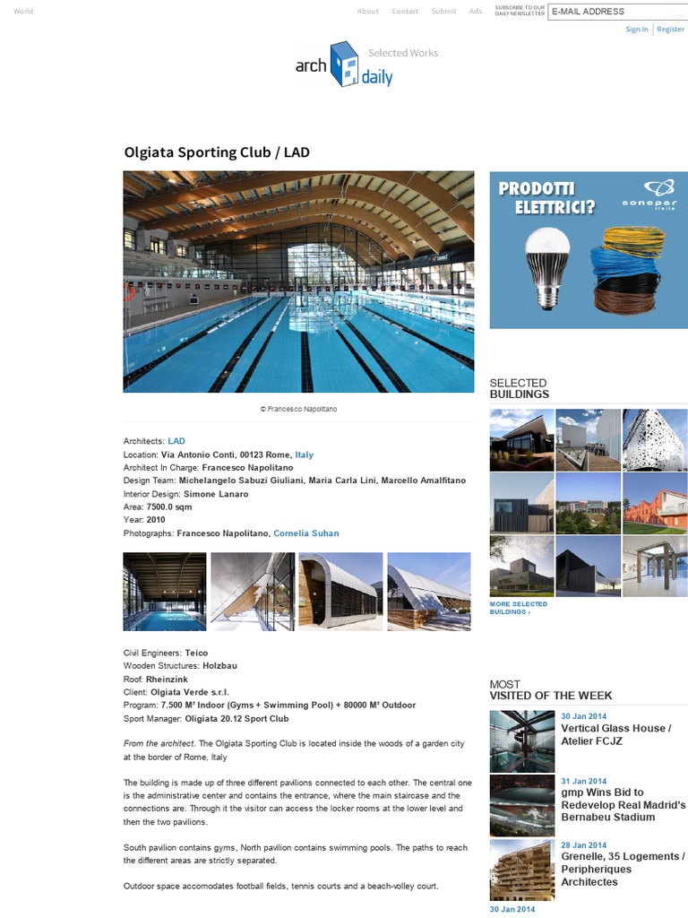 Olgiata Sporting Club - LAD - ArchDaily | PDF