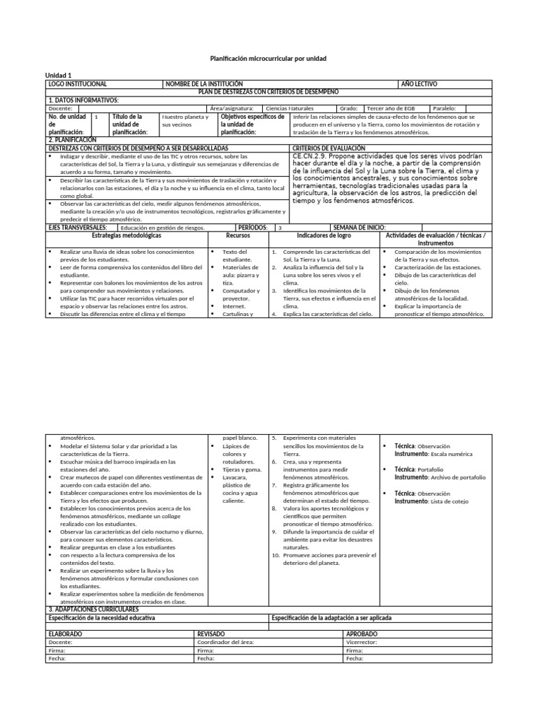Planificaciones Talento CCNN 3 | PDF