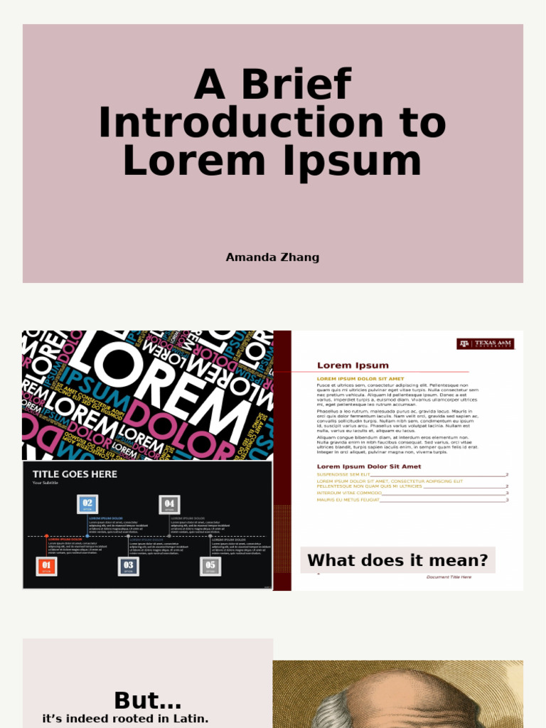 A Brief Introduction To Lorem Ipsum: Amanda Zhang | PDF