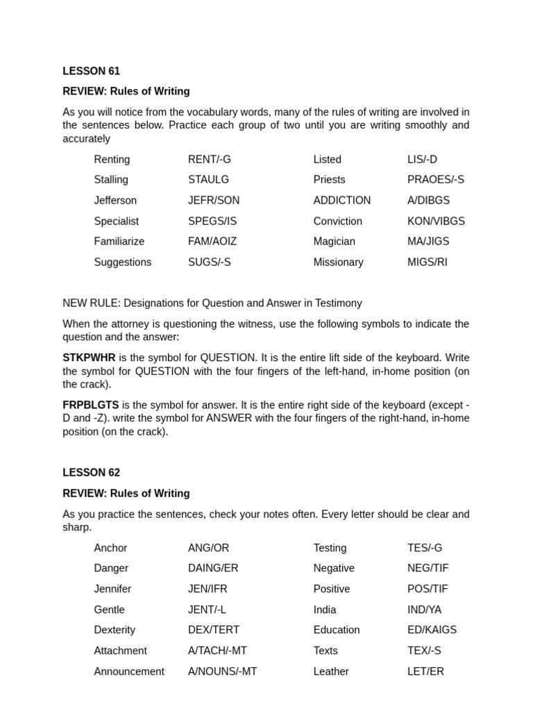 Steno Machine Handouts | PDF | Orthography | Linguistic Morphology