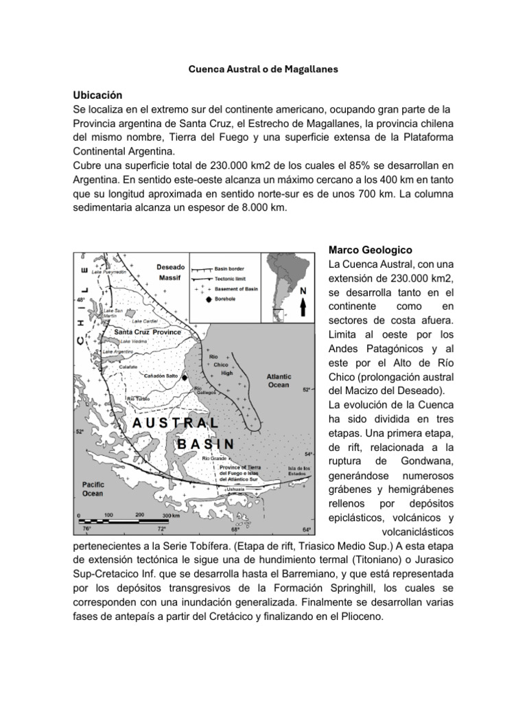 Geología de la Cuenca Austral | PDF | Roca clástica | Cuenca Sedimentaria