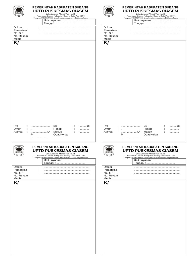 Form Resep Paling Baru | PDF