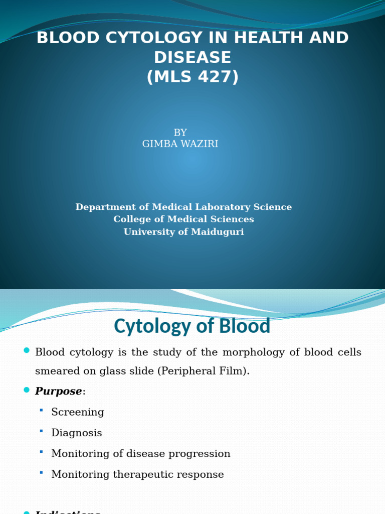 Cytology of Blood and Bone Marrow Films in | PDF