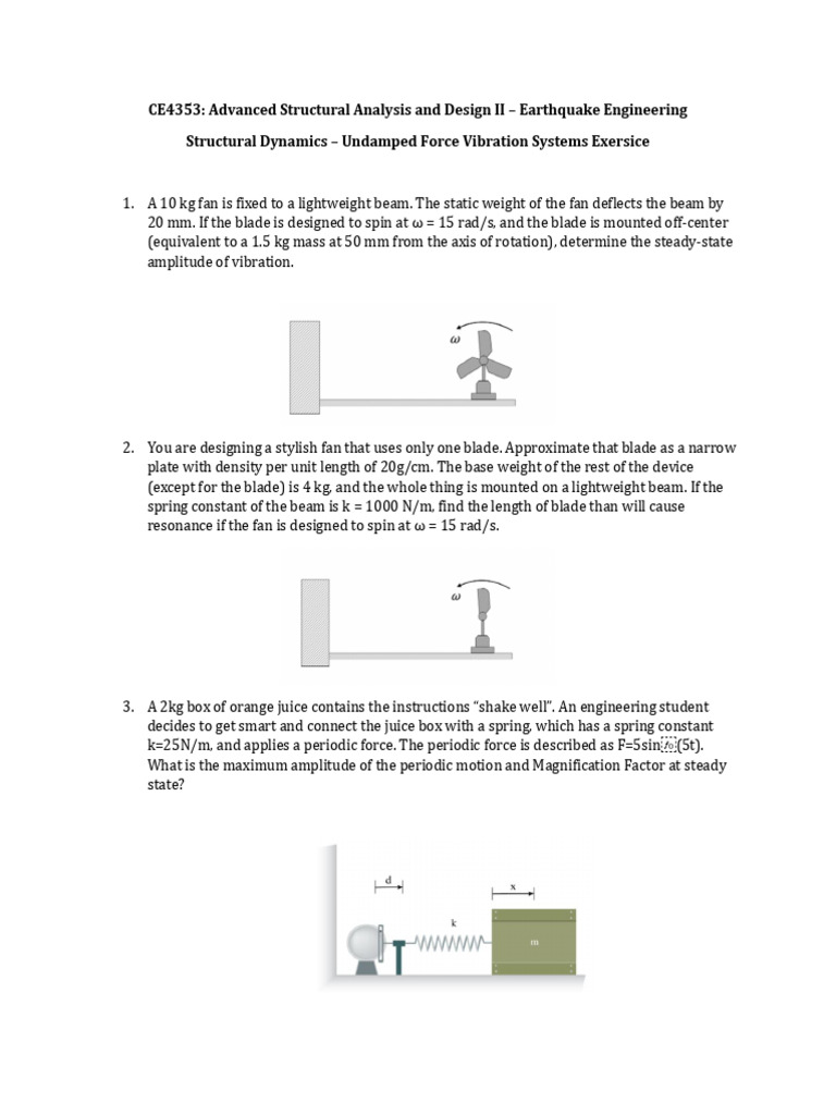 Structural Dynamics (Part 2) - Exersice | PDF