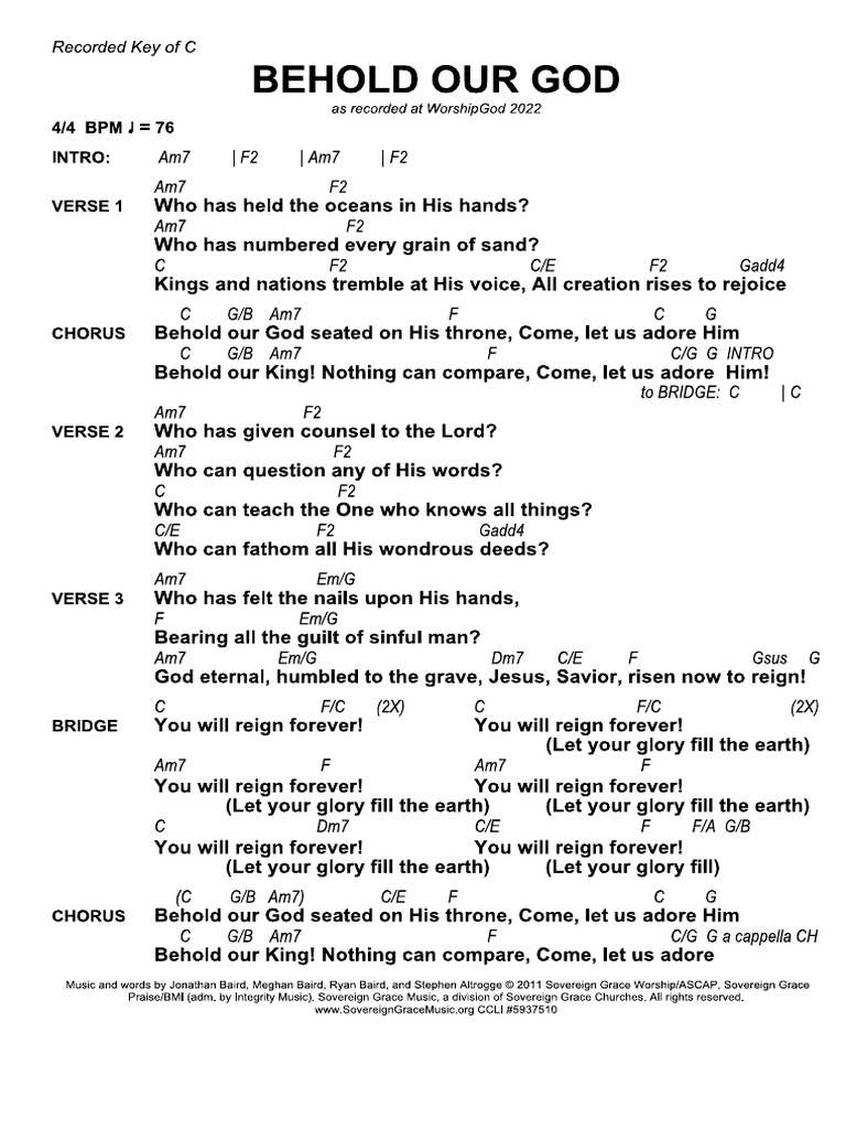 Behold Our God | PDF