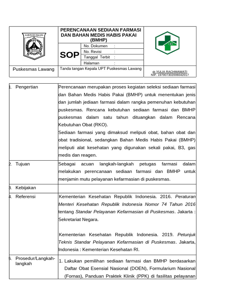 Sop Perencanaan-2022 | PDF