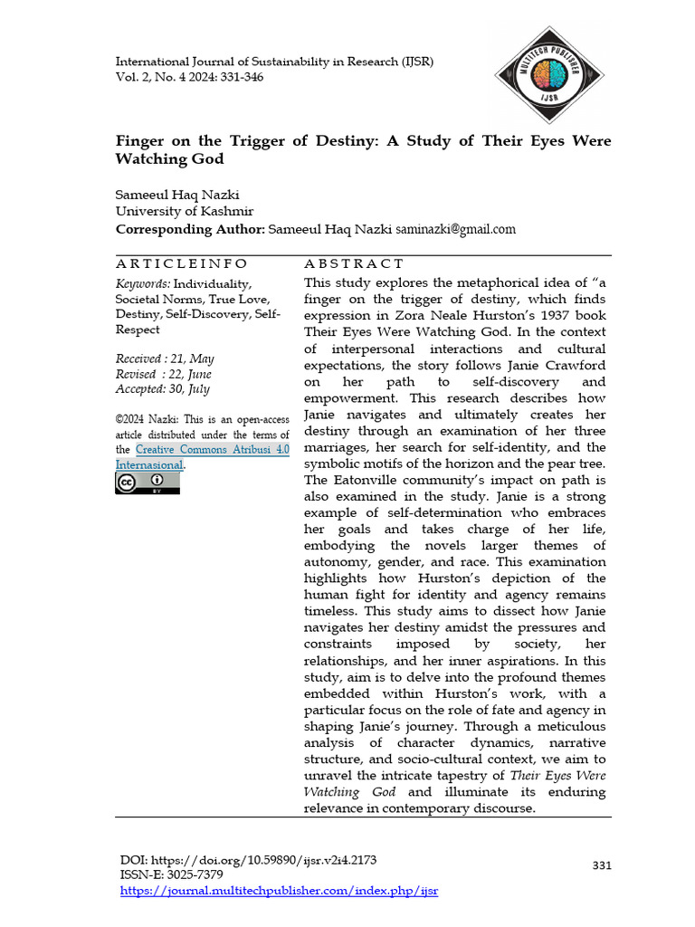 10 Finger On The Trigger of Destiny A Study of Their Eyes Were Watching ...