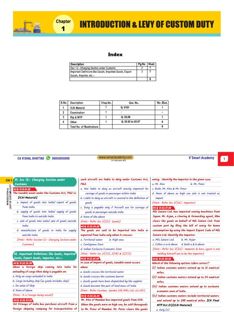 Chapter 1 Custom MCQ | PDF