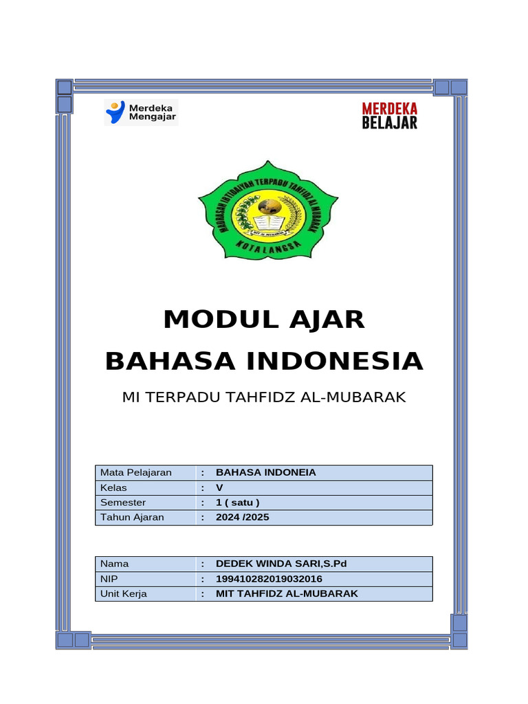 Cover Modul Ajar B.ind | PDF