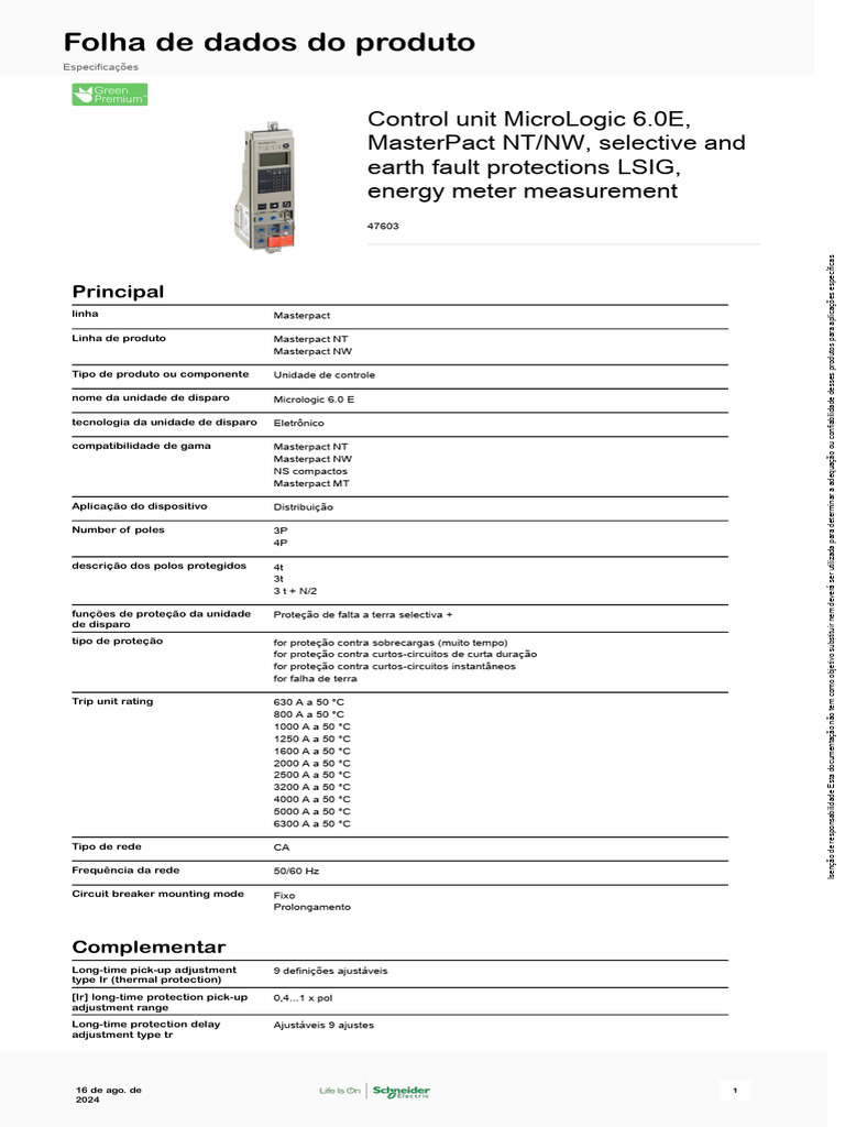 Schneider Electric_Disparador-Micrologic_47603 | PDF