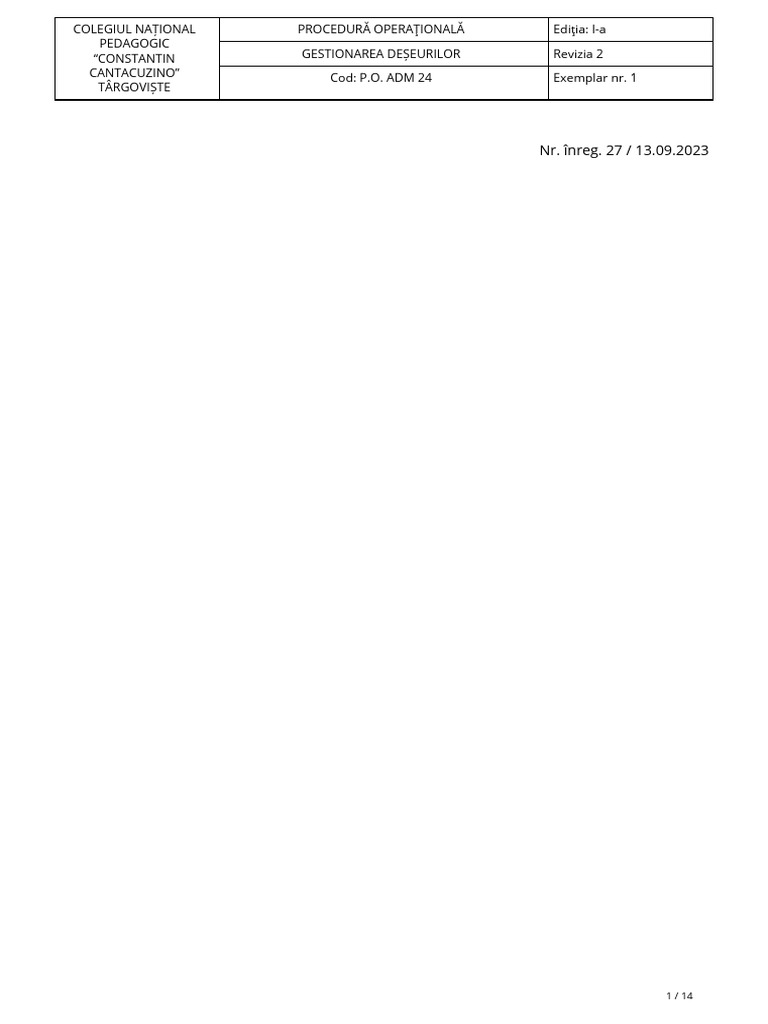 Gestionarea Deseurilor | PDF