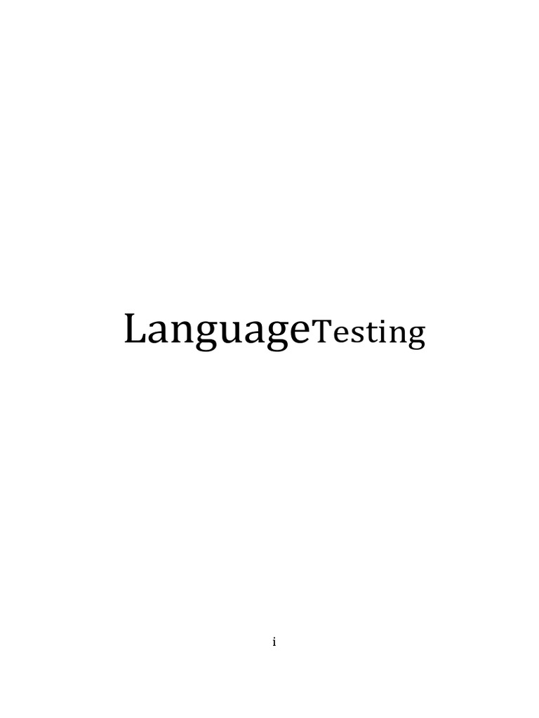 Language Testing Book | PDF