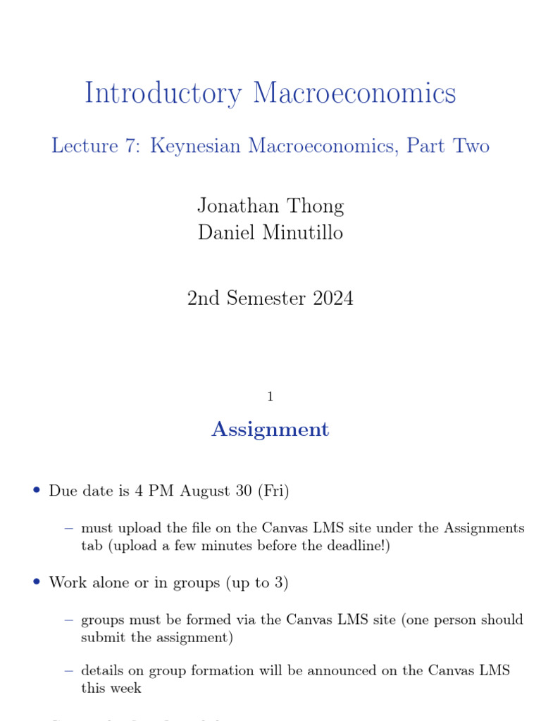 Lecture07+ +Keynsian+Economics+II | PDF