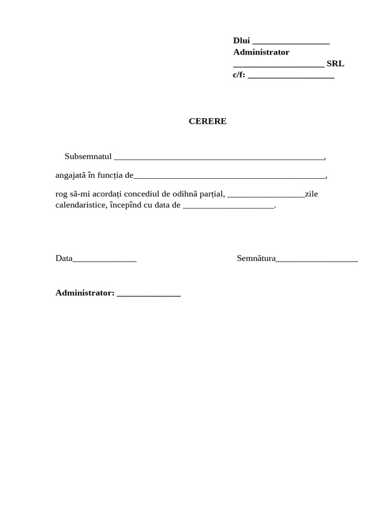 Cerere Concediu | PDF